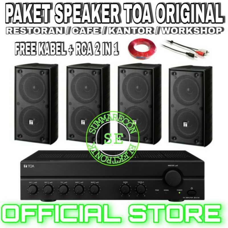 Jual paket speaker toa origianal 4 speaker toa ruangan restoran kantor ...