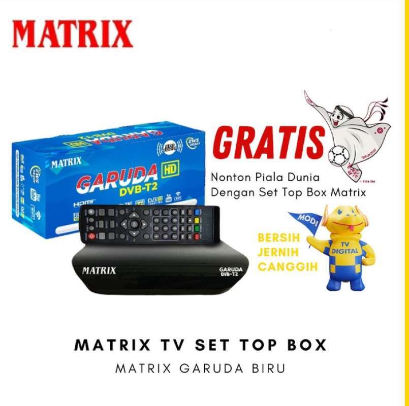 Promo Set Top Box Tv Digital Dvbt2 Matrix Garuda Biru - Stb Standard Diskon 25% Di Seller Sinar ...