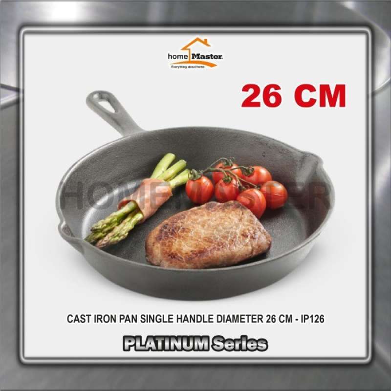 Promo Cast Iron/Besi Cor Panci/Pan/Skillet/Wajan Single Handle 26 Cm ...