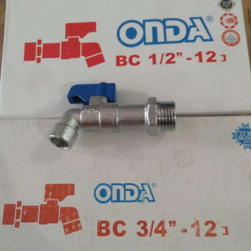 Jual Kran air ONDA biru BC 1/2 cebol tembok besi inch keran taman ...