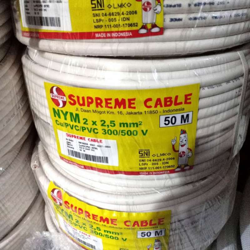 Promo KABEL LISTRIK 2 X 2.5 MM X 50 M NYM SUPREME KABEL SUPREME INSTALASI AC Diskon 23% di ...