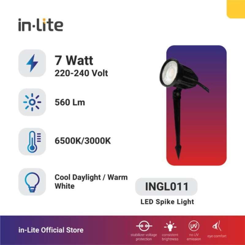 Promo INLITE LAMPU TAMAN TANCAP INLITE SPIKE LIGHT INGL011 7 WATT ...