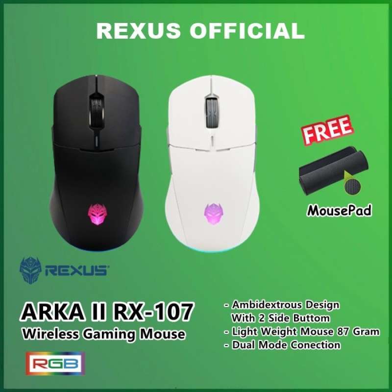 Promo REXUS ARKA II RX-107 Wireless Dual Conection Gaming Mouse ARKA 2 ...