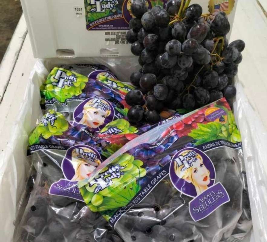 Jual Hasilsumberalam Buah Segar Anggur Adora Black Seedless Grapes ...