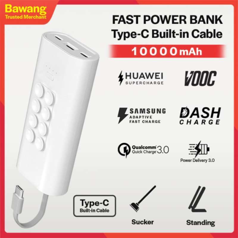 Promo Powerbank Power Bank 10000mAh VOOC DASH Type-C built-in Fast ...
