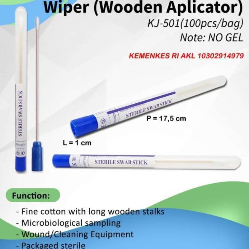 Jual Transfer Swab Stick Nesco. Wiper Wooden Aplicator L Kapas Lidi ...