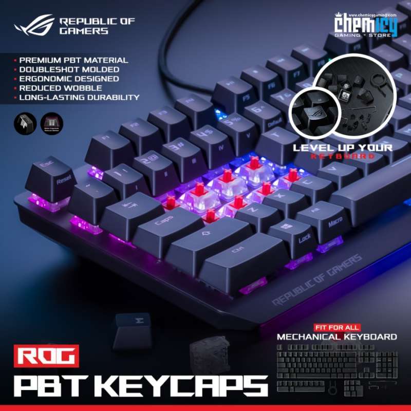 Jual Asus Rog Pbt Double Shot Keycaps Full-key Set Di Seller Chemicy ...