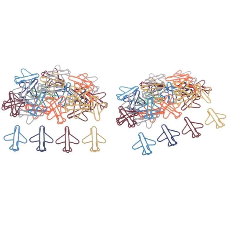 Jual 60Pcs Assorted Airplane Metal Paper Clips Bookmarks Office ...
