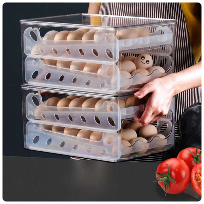 Promo Rak Telur Laci Telor 2 Tingkat Muat 30 Telur Premium Egg Box ...