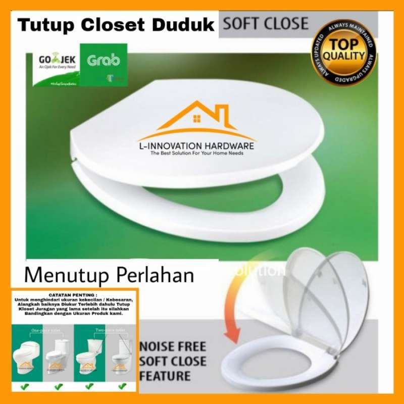 Promo Tutup Closet Duduk Soft Close Toilet Seat Cover Kloset Universal ...