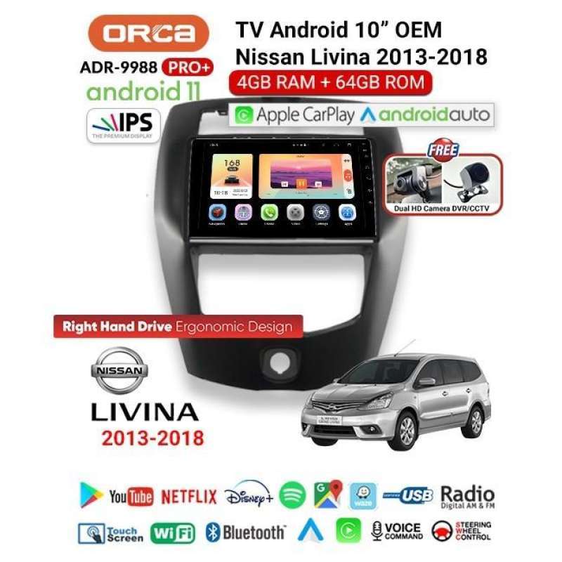 Jual Headunit Android Orca Pro Plus+ G2 10 Inch DVR Grand Livina 2013 ...