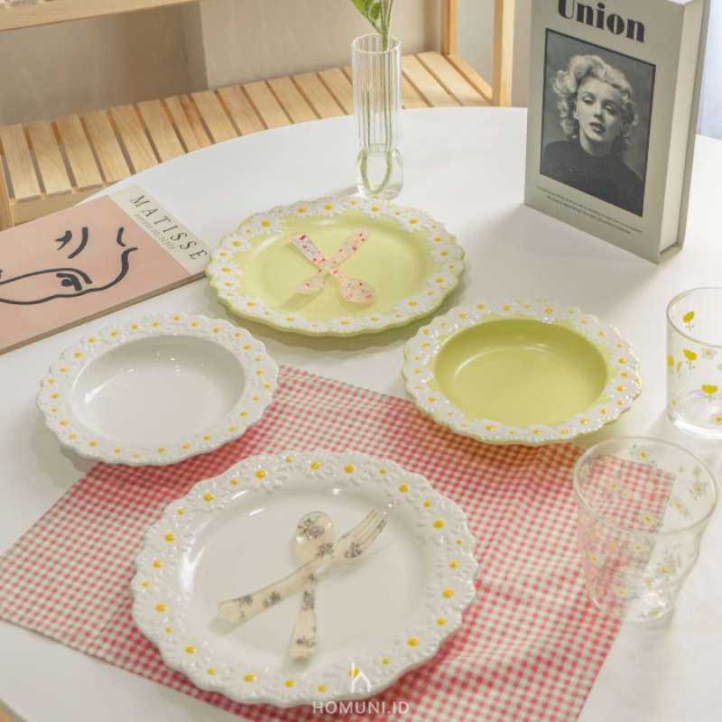 Promo Deiji Flower Plate/Piring Korea Aesthetic/Piring Keramik Bunga ...