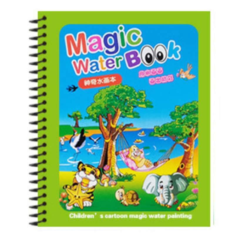 Jual Buku mewarnai magic water book mainan edukasi anak set spidol buku ...