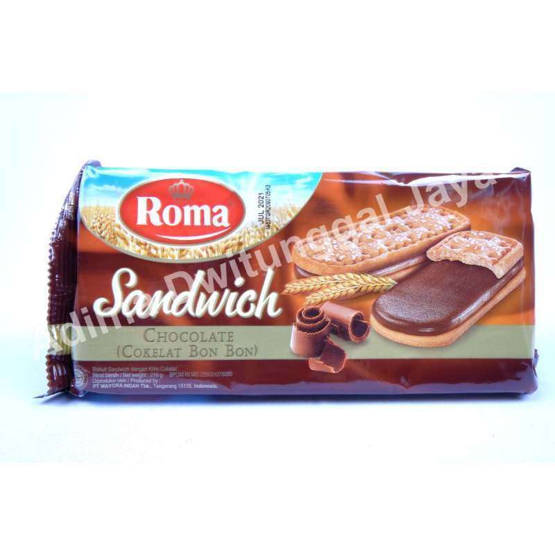 Jual Roma Sandwich Chocolate Biscuit / Biskuit Roma Sandwich Cokelat ...