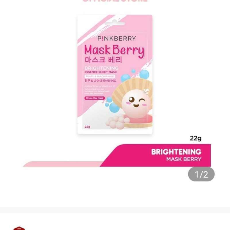 Jual Pinkberry Mask Berry Sheet Mask Pearl & Niacinamide 22 G Di Seller ...