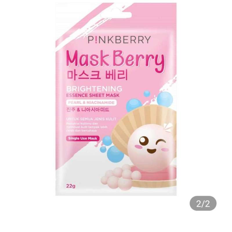 Jual Pinkberry Mask Berry Sheet Mask Pearl & Niacinamide 22 G Di Seller ...