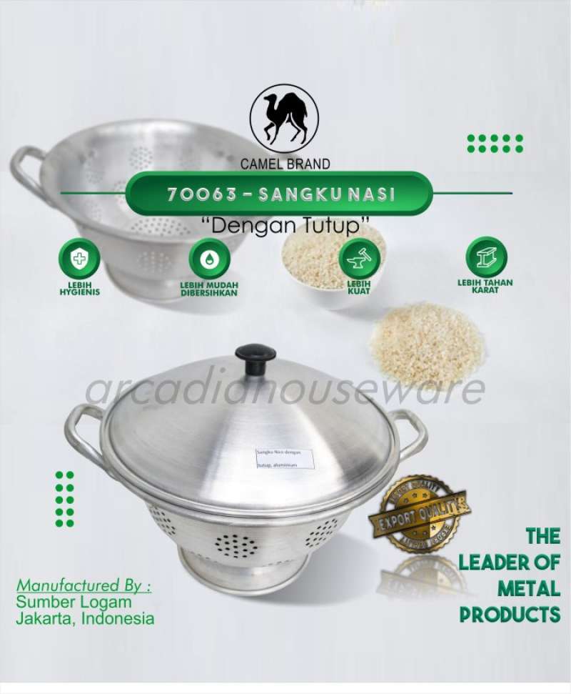 Jual Sangku Nasi / Tempat Nasi Aluminium -Sangku Nasi Dengan Tutup ...