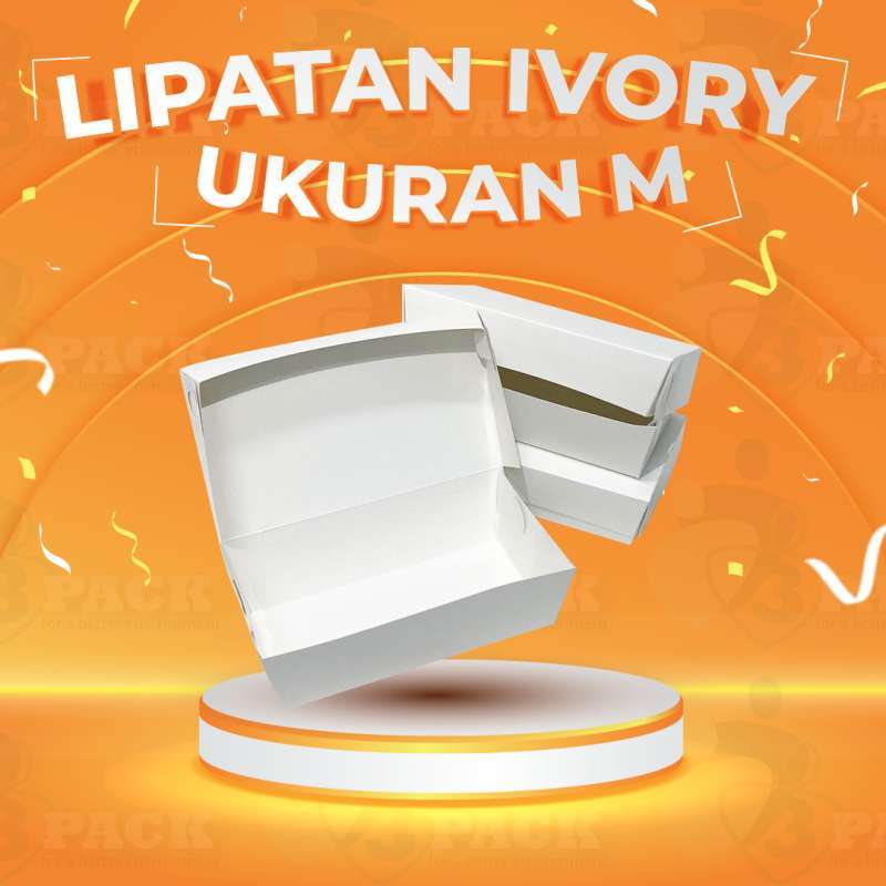 Jual Ivory Paper Lunch Box Size M Lembaran/lipatan -lunch Box Putih ...