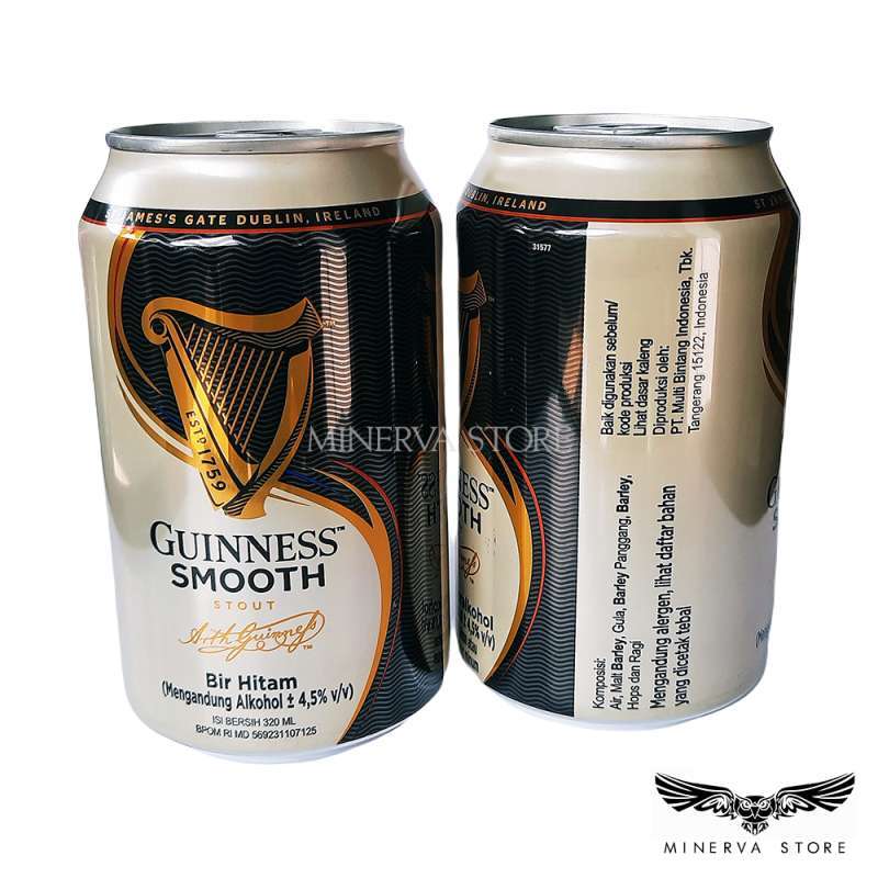 Promo Guinness Smooth Stout Can 320 Ml Diskon 12% Di Seller Minerva ...