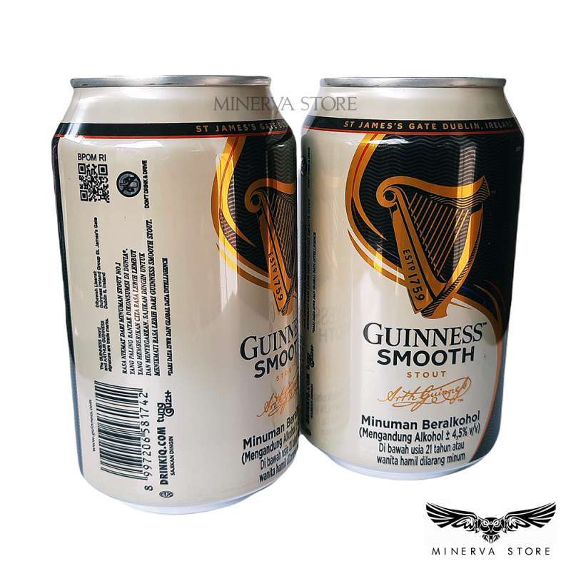Promo Guinness Smooth Stout Can 320 Ml Diskon 12% Di Seller Minerva ...