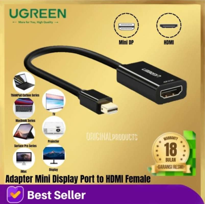 Promo Ugreen Thunderbolt Mini Display Port To Hdmi Famale 4K Macbook Air Pro Diskon 8% di Seller ...