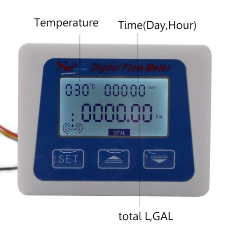 Jual Digital Flow Meter Control Display With Water Sensor 3/4 Inch Lcd ...