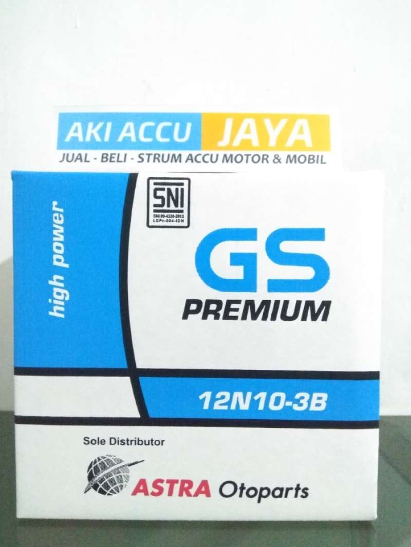 Jual Aki Accu Motor 12N10-3B Premium (Basah) GS Astra di Seller Mqueen Auto Car - Duren Tiga ...