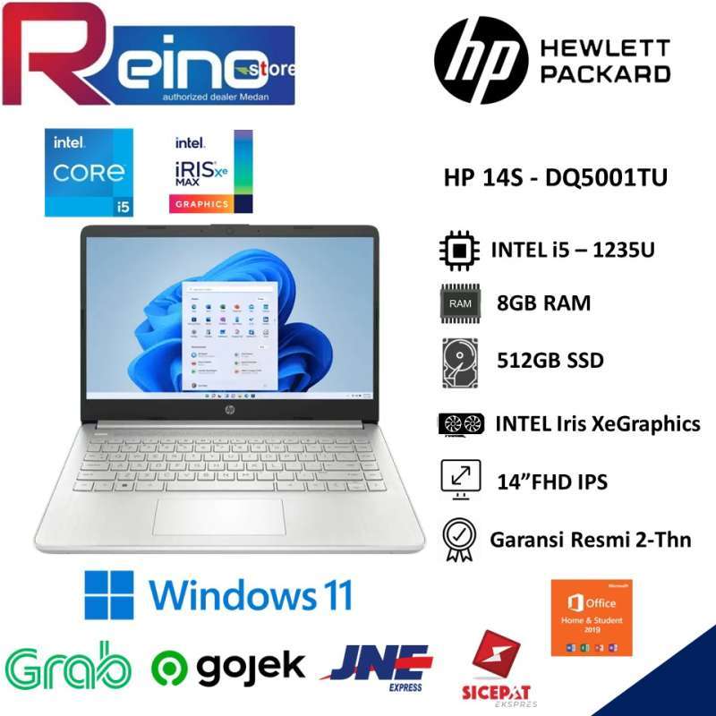 Jual HP 14S - DQ5001TU INTEL i5-1235U 8GB 512GB SSD 14FHD WIN11 OHS SILVER di Seller REINO ...