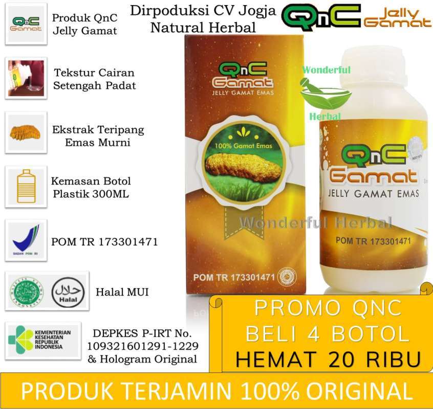 Jual Obat Herbal Qnc Jelly Gamat Dari Ekstrak Teripang Emas Murni Asli ...