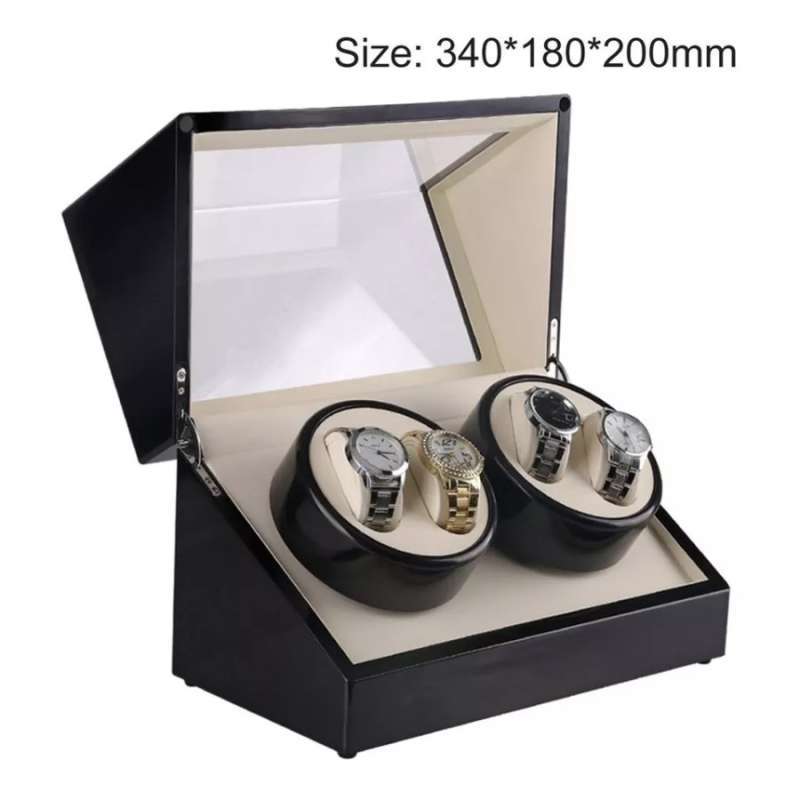Promo Kotak Jam Tangan Otomatis 4 Slot Automatic Box Watchwinder W113 ...