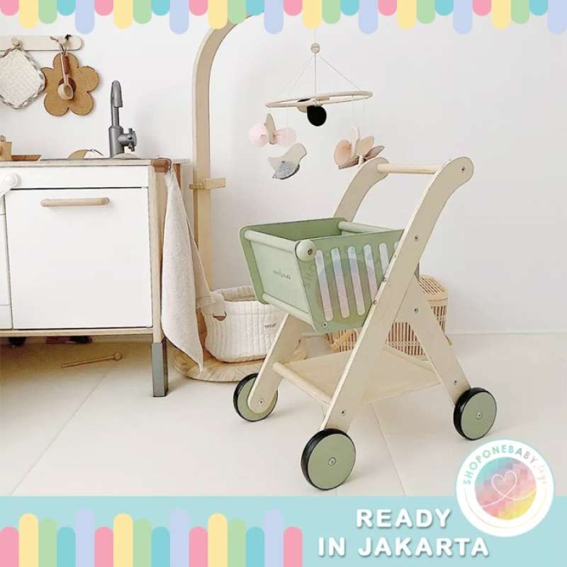 Promo Mainan Troli Belanja Coco Village Shopping Cart Supermarket Kayu ...