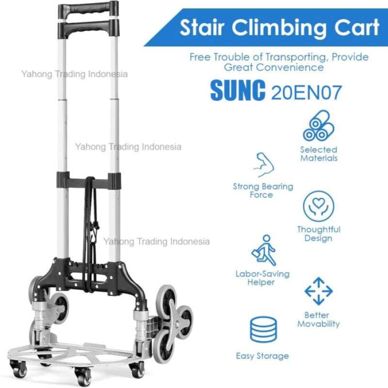 Promo Troli Trolley Lipat Pendaki Tangga Aluminium Alloy Ringan 10 Roda ...