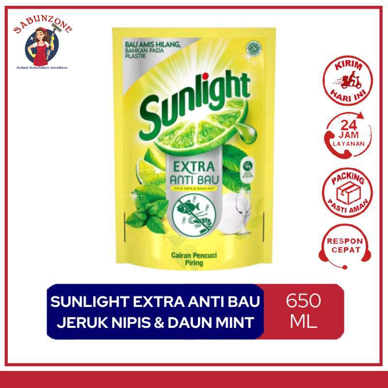 Jual Sunlight Sabun Cuci Piring Extra Anti Bau Jeruk Nipis & Daun Mint 650 mL di Seller Sabun ...