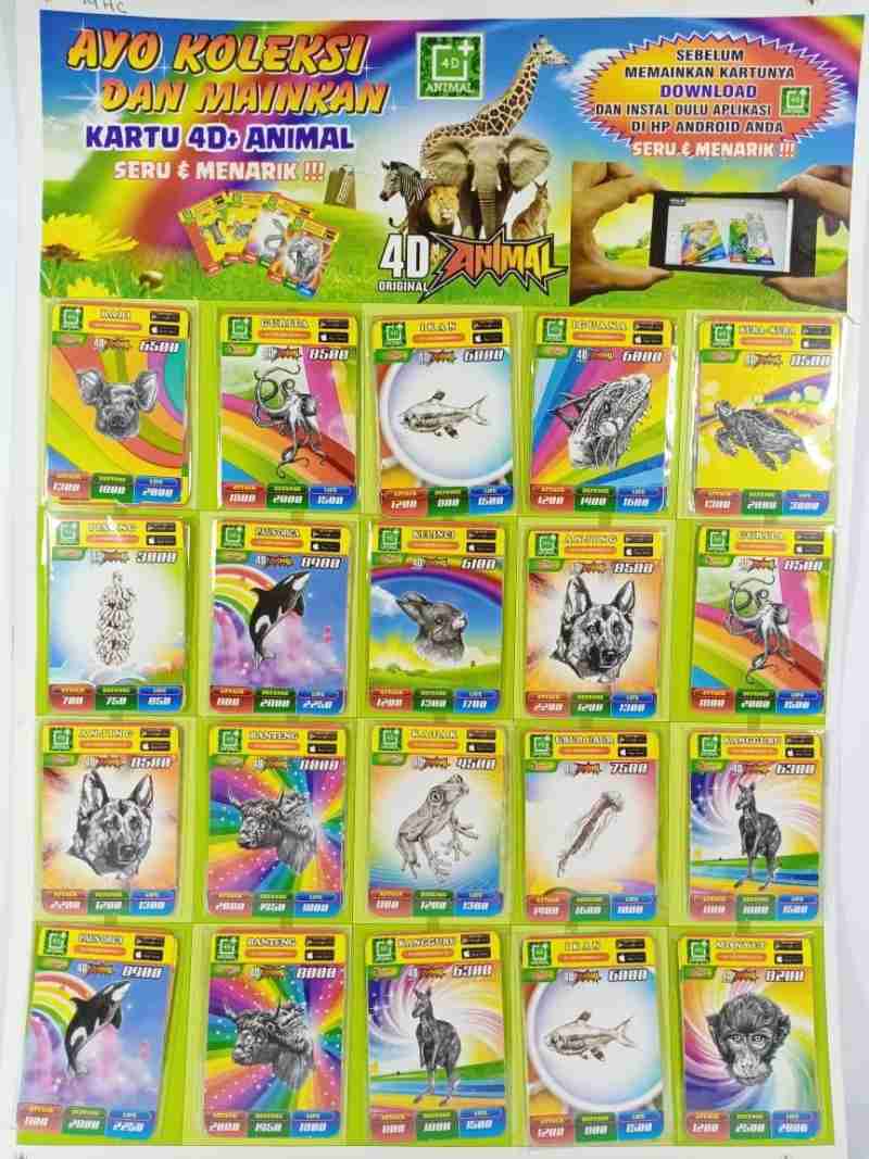 Jual Kartu 4D Animal - 4 D Animal isi 60 pcs - Kartu Edukasi di Seller ...