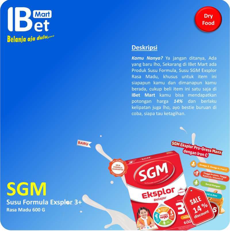 Promo Sgm Eksplor 3+ Susu Formula Rasa Madu 600 G Diskon 11% Di Seller ...