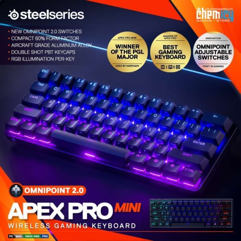 Promo Steelseries Apex Pro Mini 60% Wireless RGB Mechanical Gaming ...