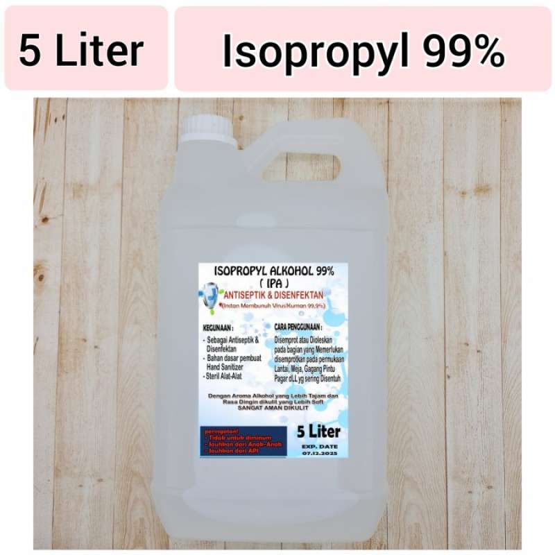 Promo Isopropyl Alkohol 99% Kemasan 5l Diskon 6% Di Seller Fleurr Shop ...