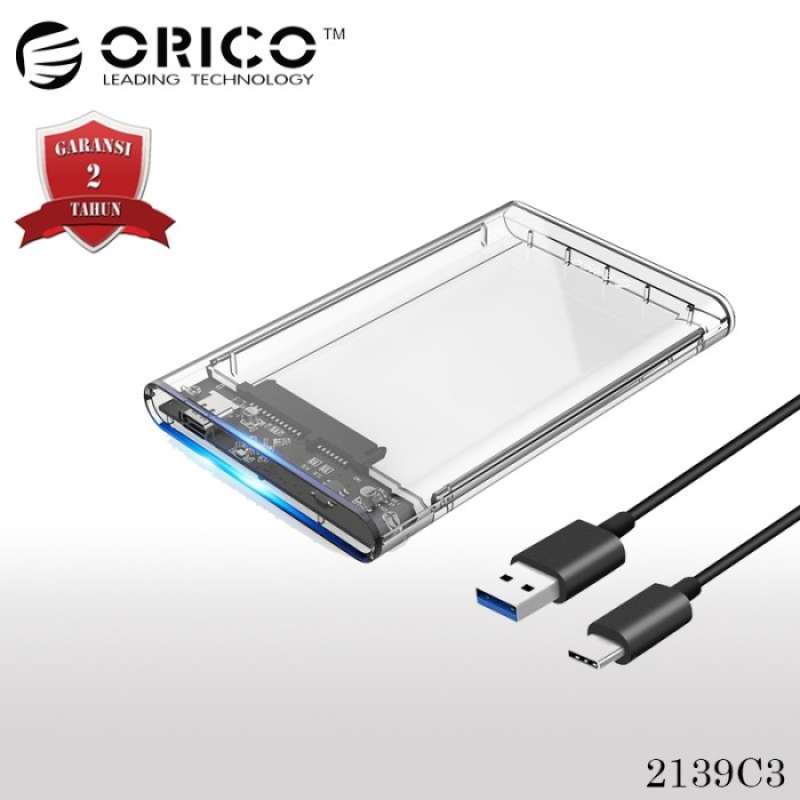 Promo SSD ENCLOSURE TYPE-C ORICO 2139C3 Type C 2.5 HDD PORTABLE CASE ...
