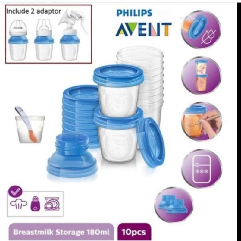 Jual Philips Avent Storage Cup Penyimpan Asi / Penyimpan Mpasi 180ml Di ...