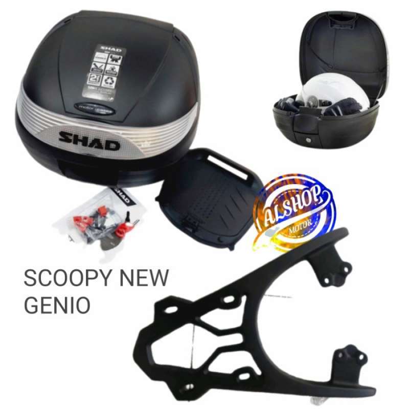 Jual Termurah Paketan Box Shad Sh29 Dan Breket Bracket Box Motor Scoopy Fi Genio Baru di Seller ...