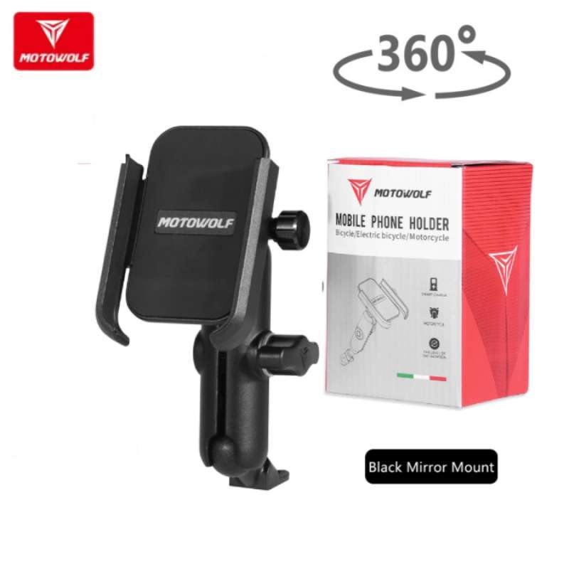 Jual Holder Besi HP Motor Stang Motowolf v3 Rotasi 360 Almunium Alloy ...