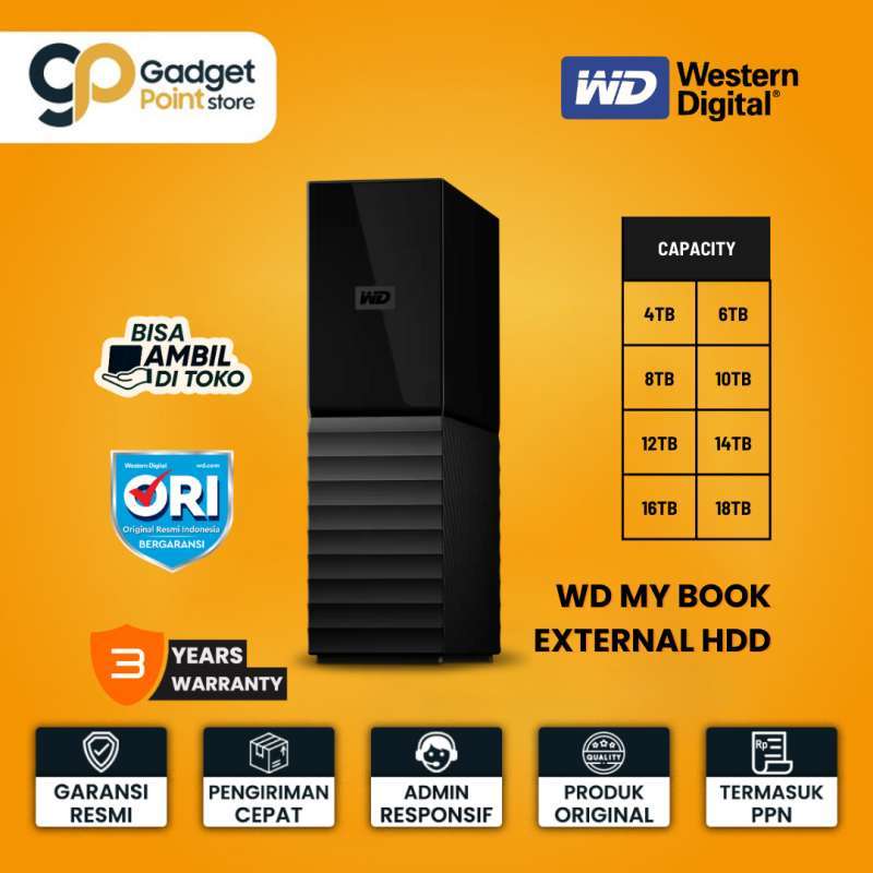 Jual WD My Book HDD / HD / Hardisk Eksternal / External 3.5 USB 3.0 ORI - 8TB di Seller Gadget ...