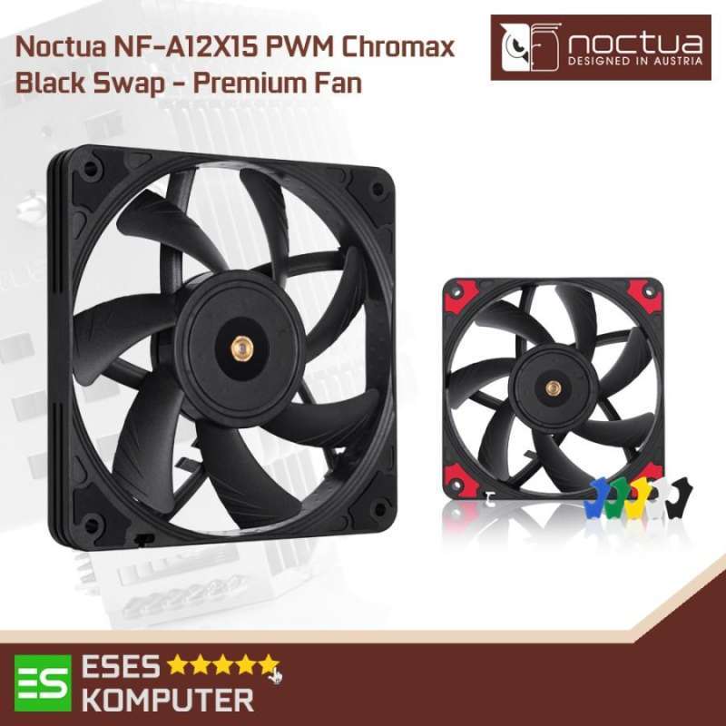 Jual Fan Noctua NF-A12X15 PWM Chromax Black Swap | Premium Fan 120MM ...