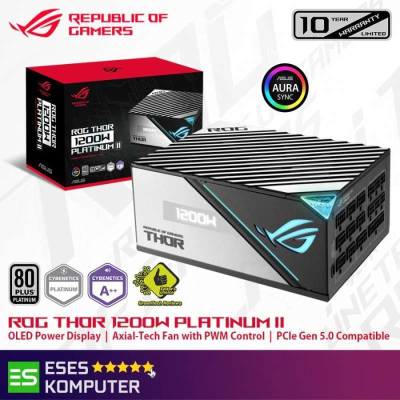 Jual PSU ASUS ROG THOR 1200W Platinum II | OLED Display | 80 Plus Platinum di Seller ESES ...