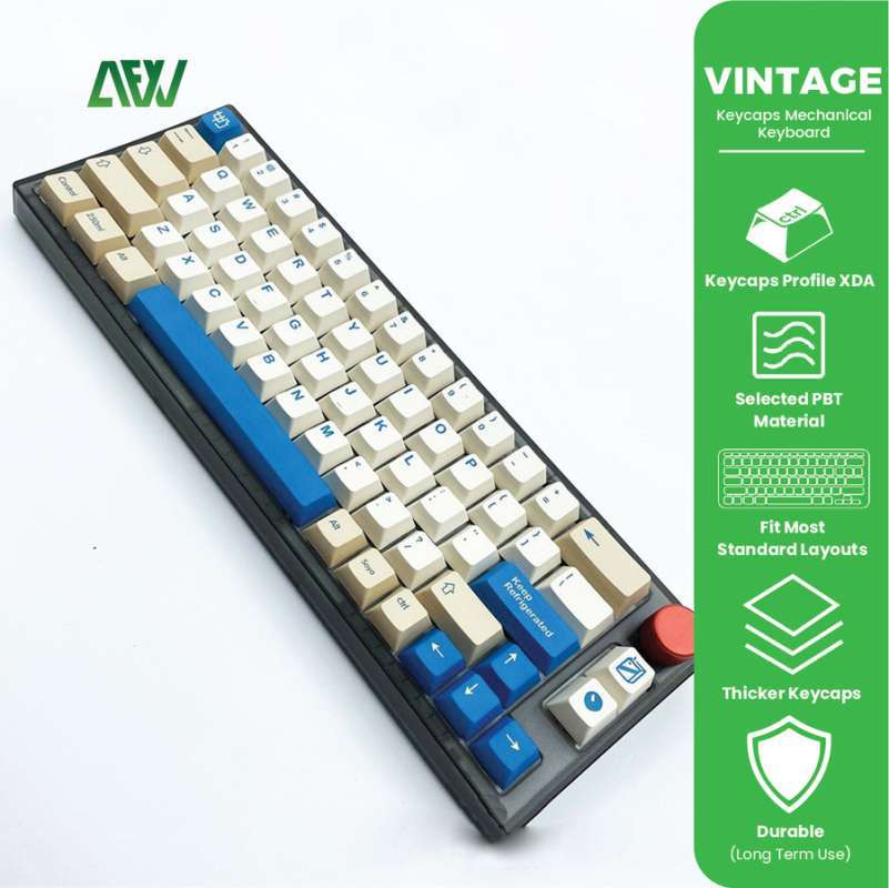 Promo VINTAGE Keycaps Mechanical Keyboard XII XDA Profile OEM Dyesub ...