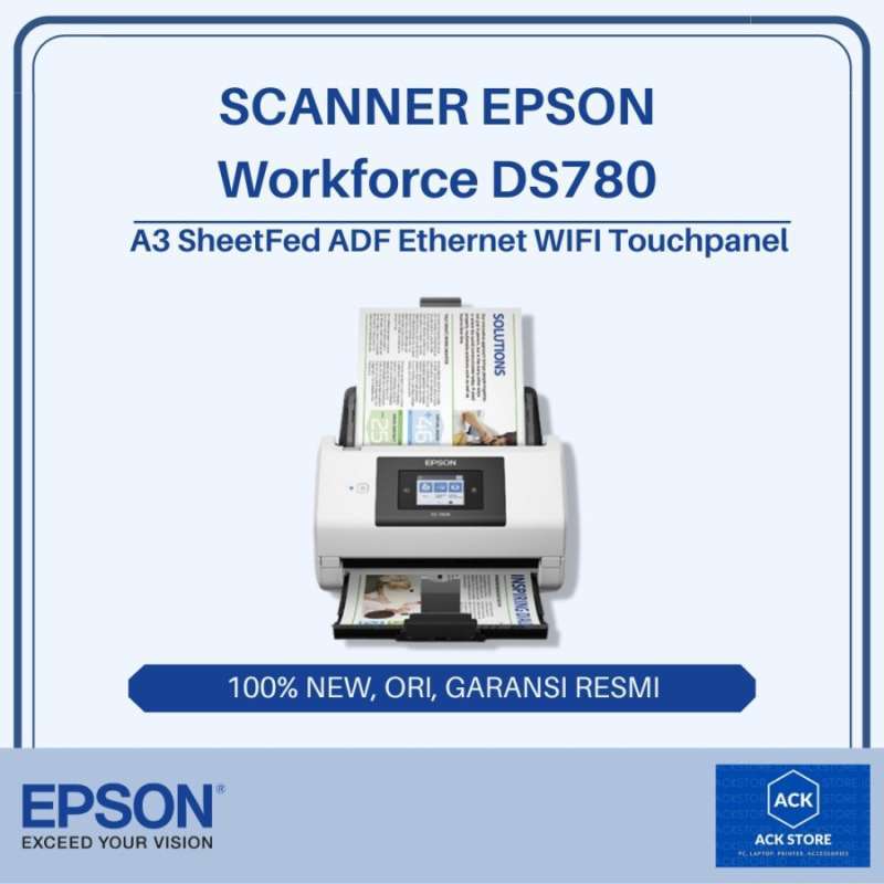 Jual Scanner Epson Workforce DS 780 DS780 A3 SheetFed ADF WIFI ...