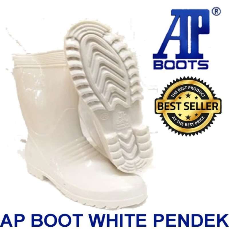 Promo Sepatu Boot Pendek putih AP BOOTS white pendek proyek karet ...