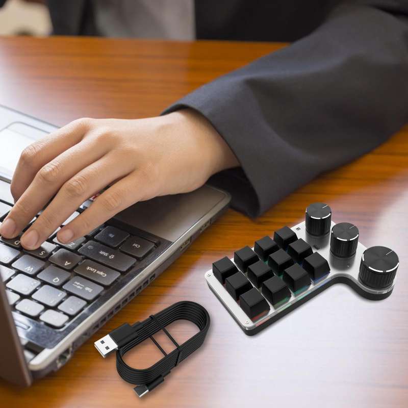 Jual Portable Numeric Keypad 9 Keys 3 Knob Program Rgb For Pc Laptop ...