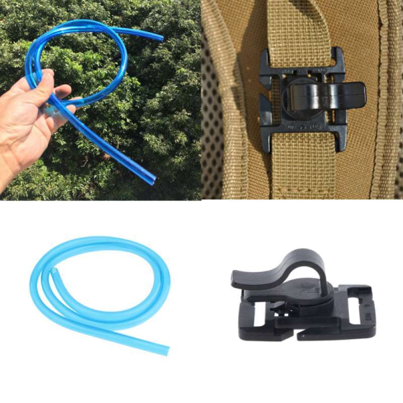 Promo Hydration Pack Water Bladder Drinking Tube MOLLE Webbing Clip ...