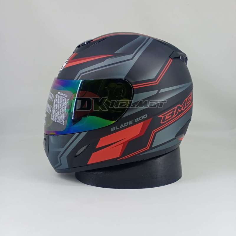 Jual Helm Full Face BMC Blade 200 Seri #9 Black Doff Red Visor Rainbow ...